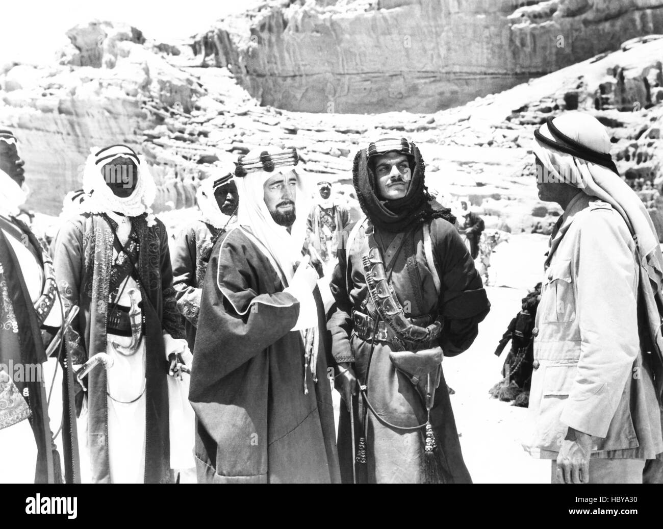 LAWRENCE OF ARABIA, from left: Alec Guinness, Omar Sharif, Pater O ...