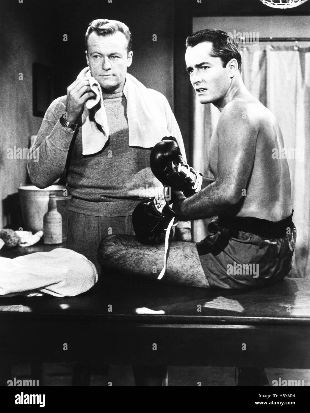 THE LEATHER SAINT, from left: Richard Shannon, John Derek, 1956 Stock ...