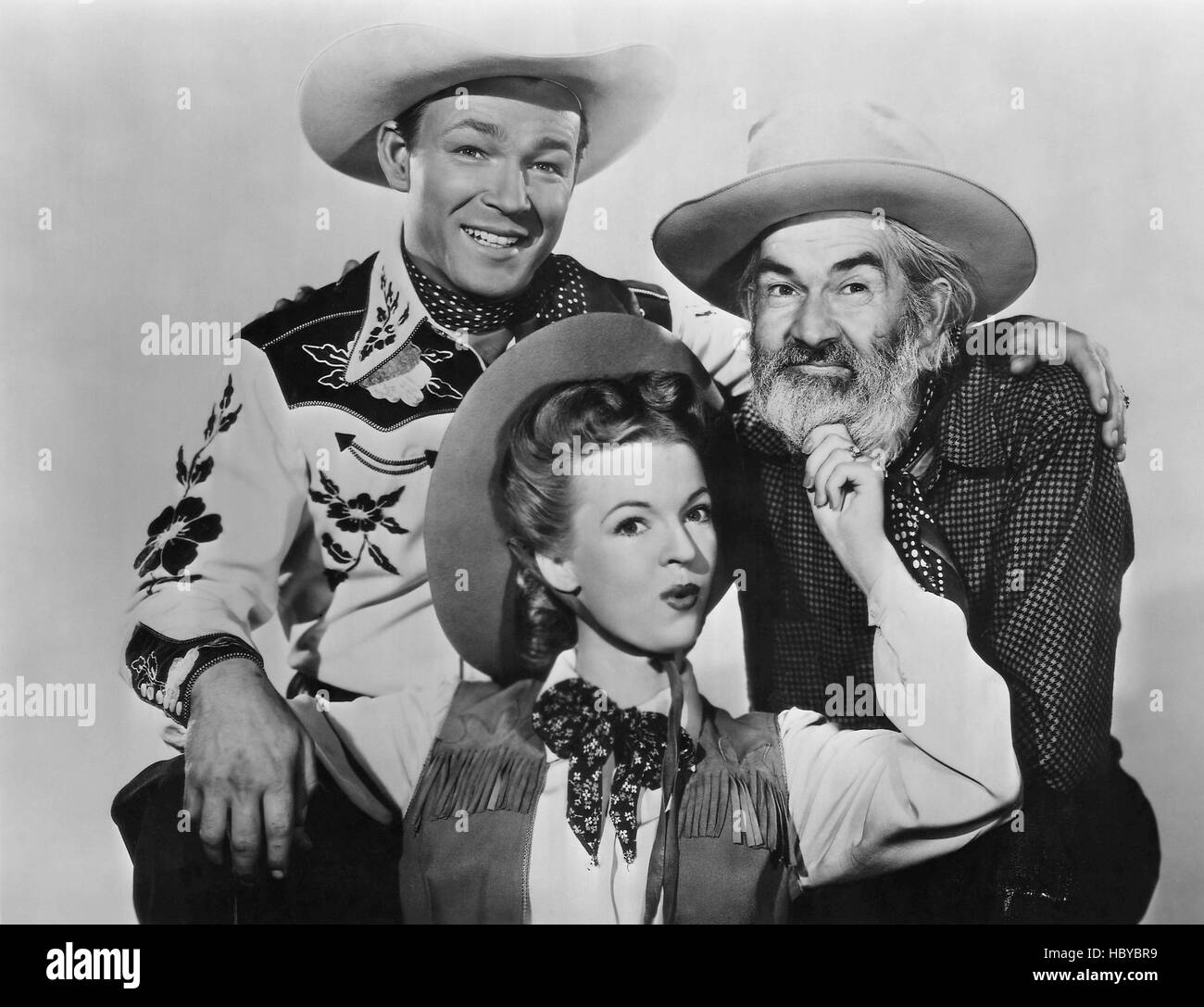 LIGHTS OF OLD SANTA FE, Roy Rogers, Dale Evans, Gabby Hayes, 1944 Stock ...