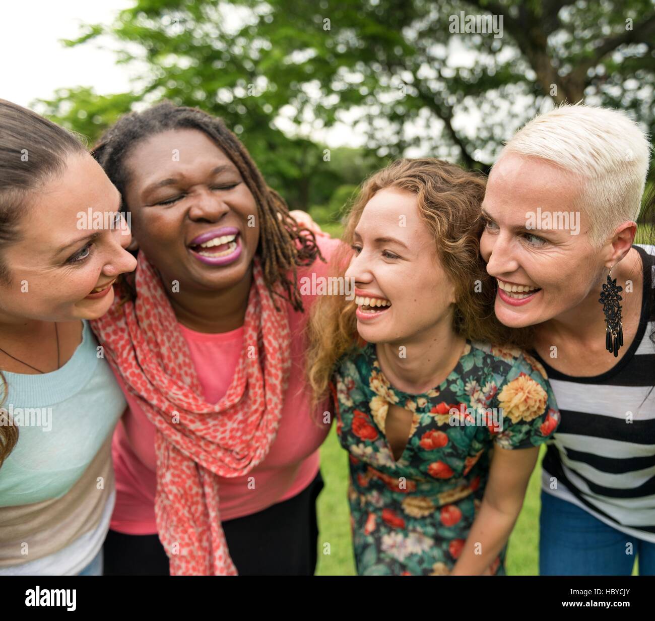 Group of Women Socialize Teamwork Happiness Concept Stock Photo - Alamy