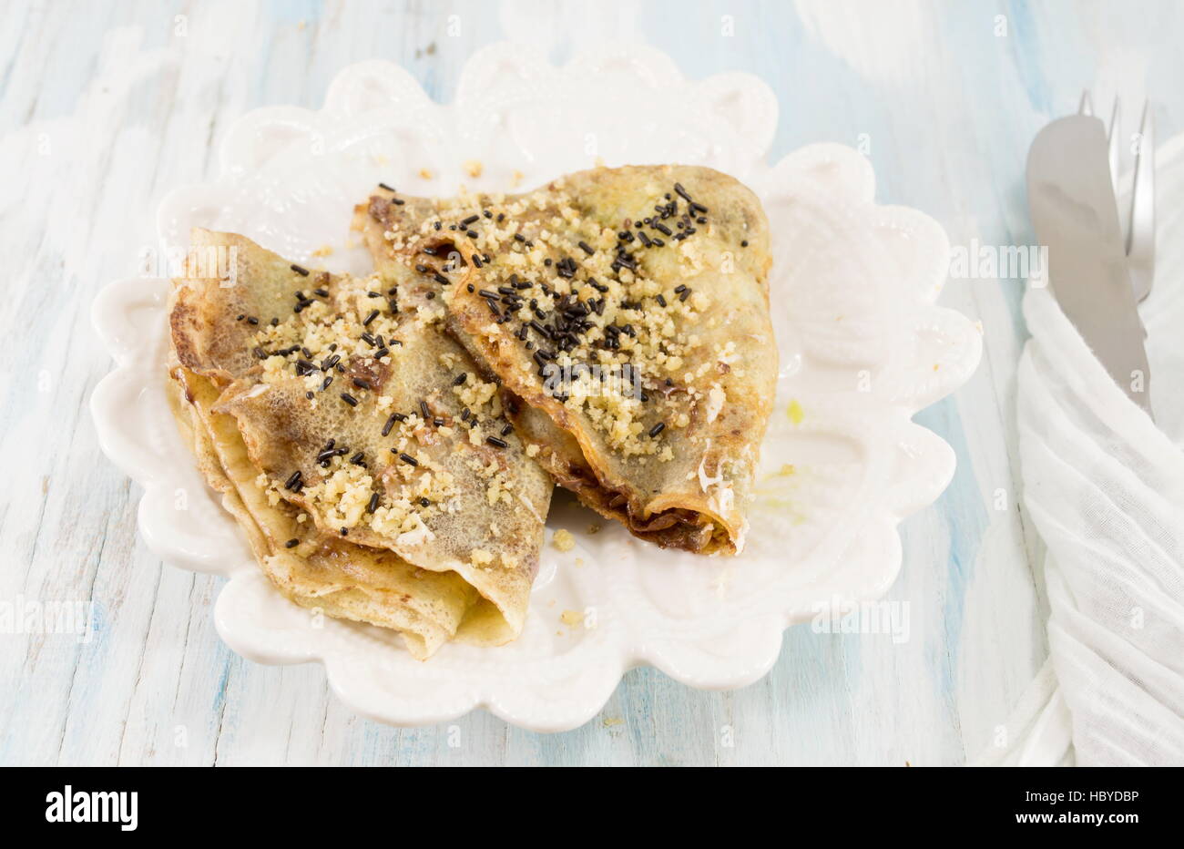 Golden crepe hi-res stock photography and images - Alamy