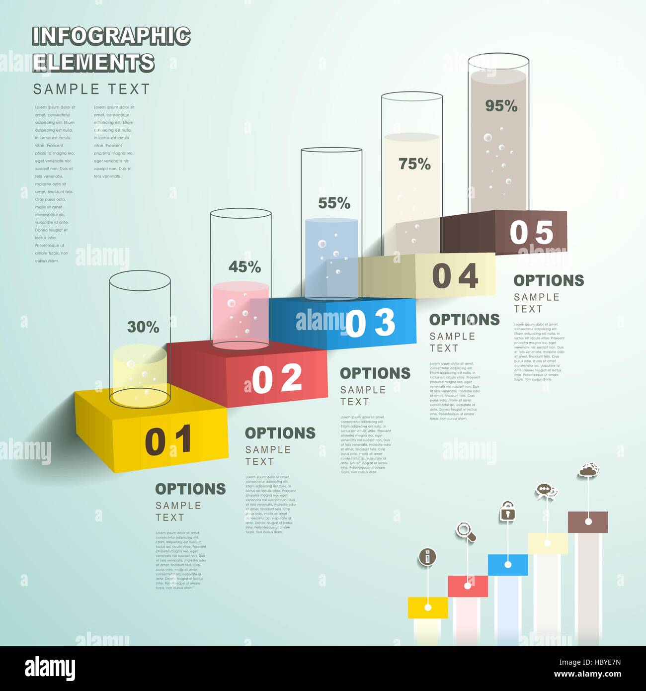vector abstract flat design bar chart infographic elements Stock Vector ...