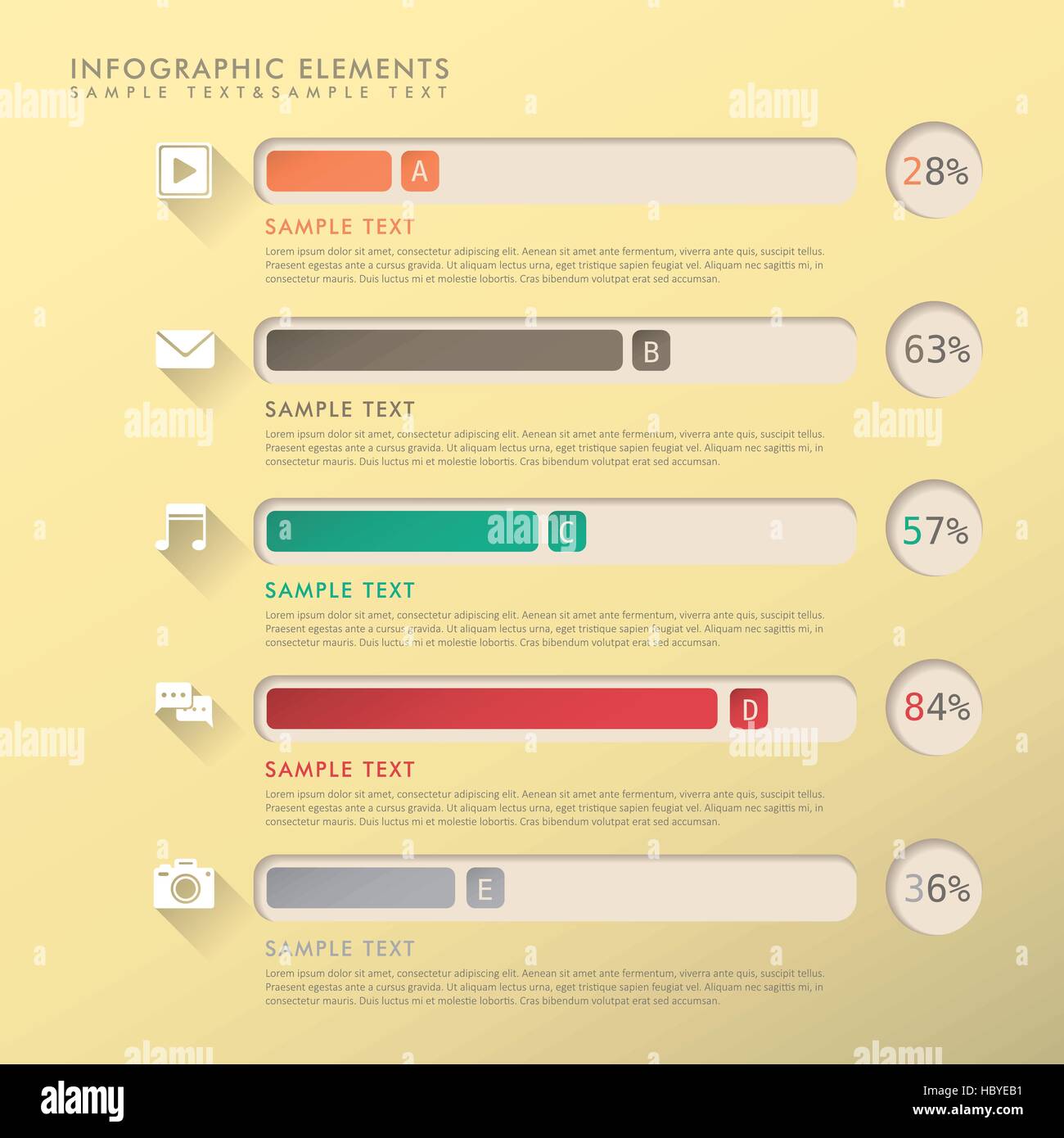 vector abstract flat design bar chart infographic elements Stock Vector ...