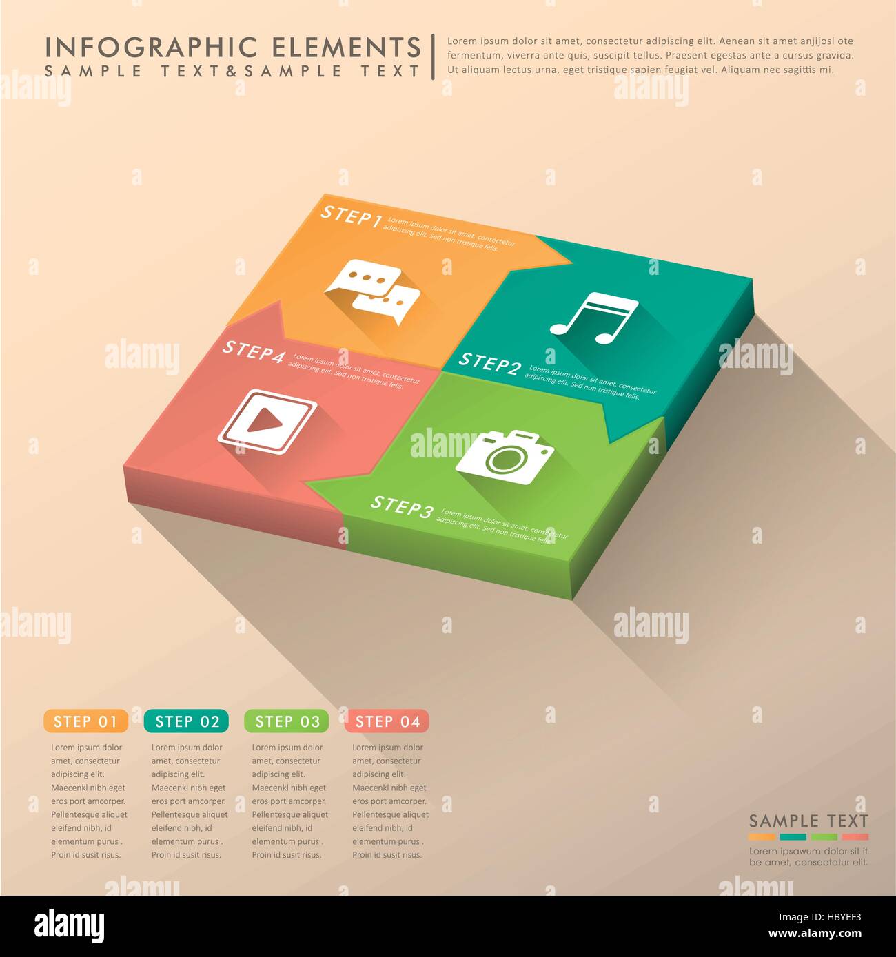 vector abstract flat design cube infographic elements Stock Vector ...