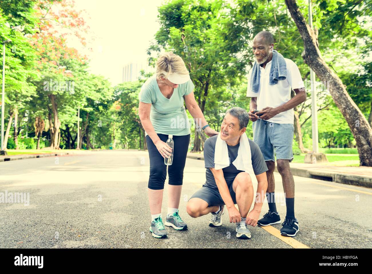 Elderly men jogging hi-res stock photography and images - Alamy