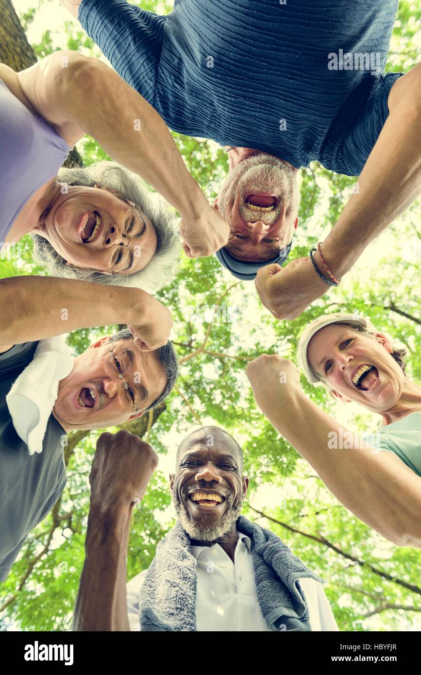 Group of Senior Retirement Exercising Togetherness Concept Stock Photo ...