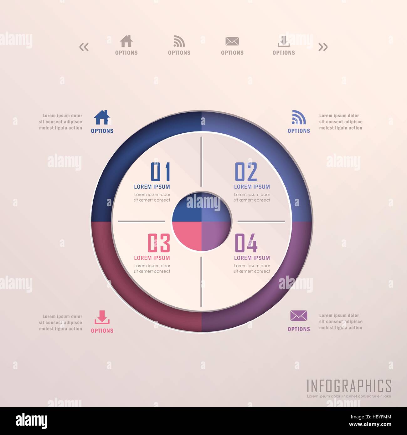 realistic vector abstract 3d ring infographic elements Stock Vector ...