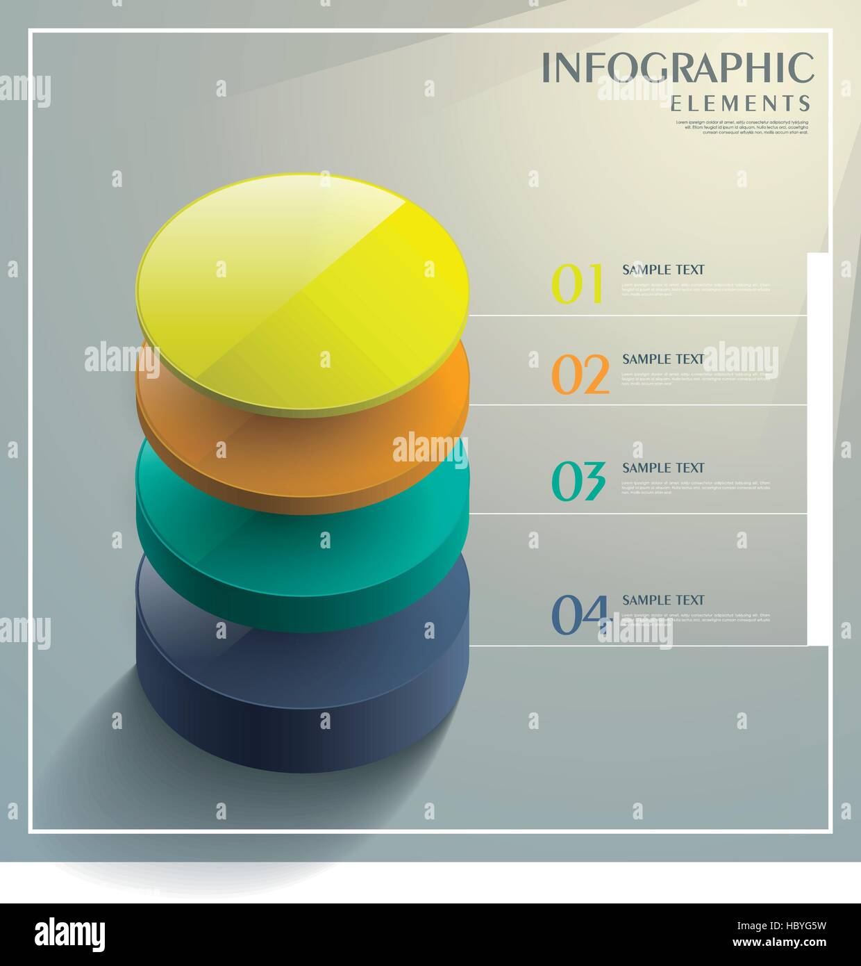 realistic vector abstract 3d color tower infographic elements Stock ...
