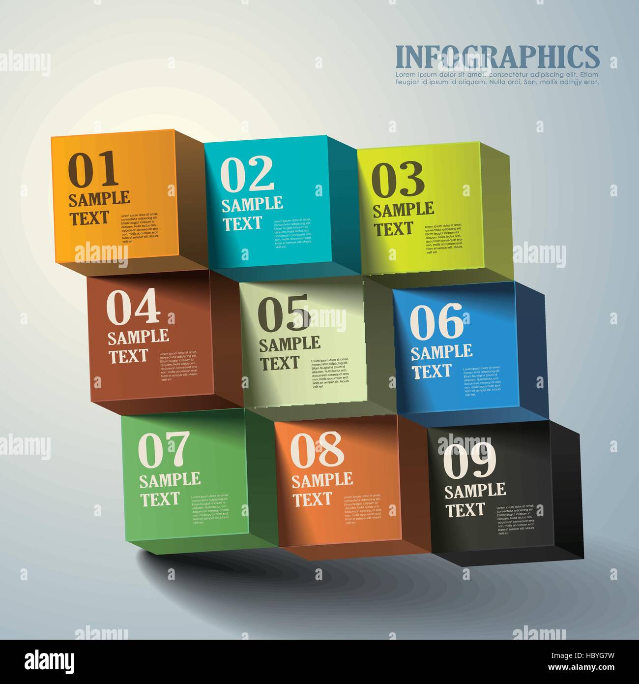 realistic vector abstract 3d cube infographic elements Stock Vector ...