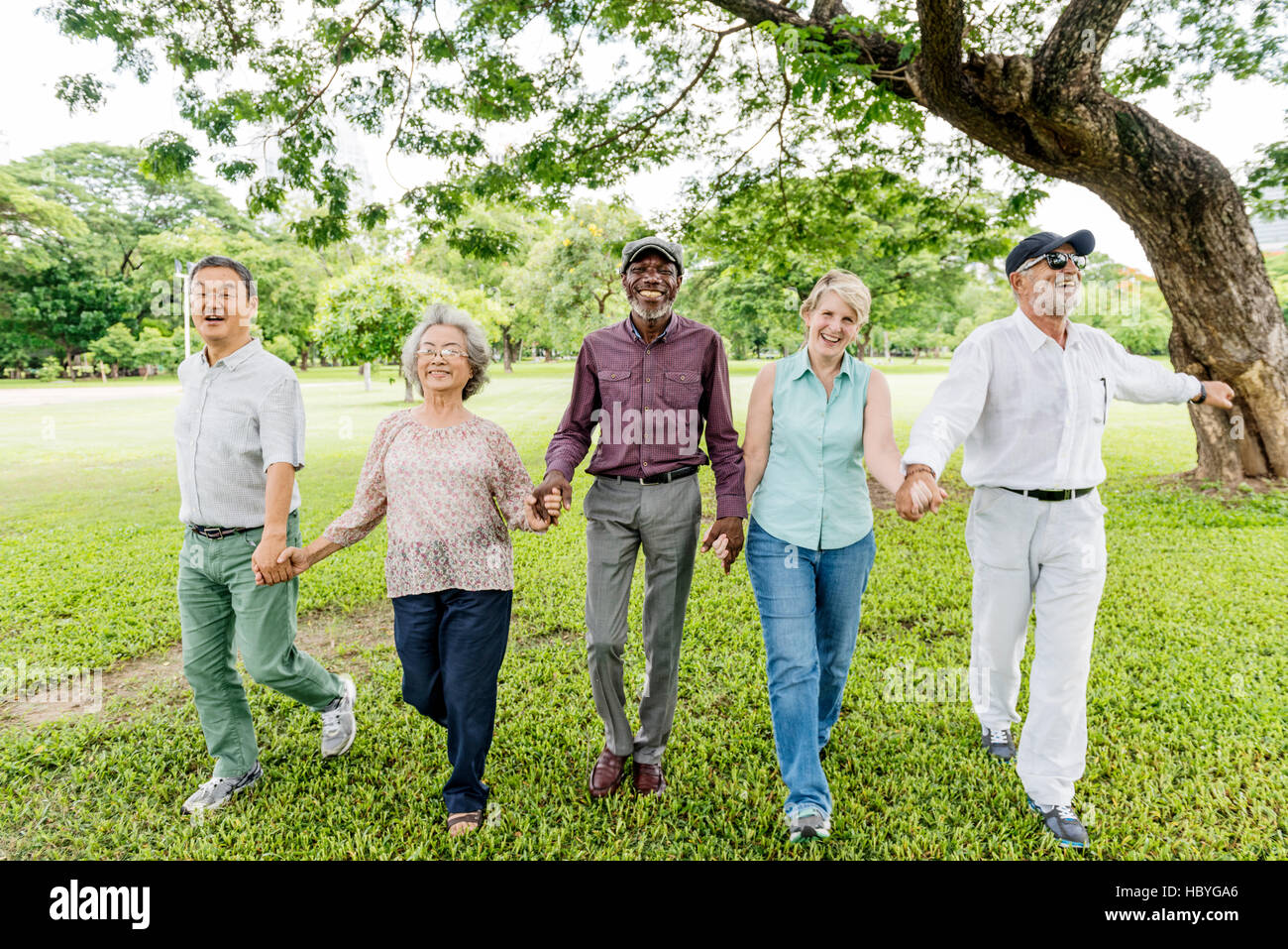 Group of Senior Retirement Friends Happiness Concept Stock Photo - Alamy