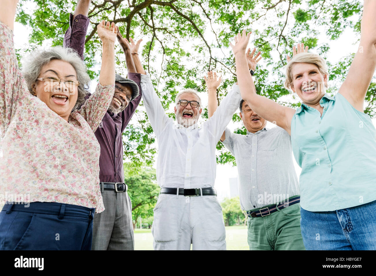 Group of Senior Retirement Friends Happiness Concept Stock Photo - Alamy
