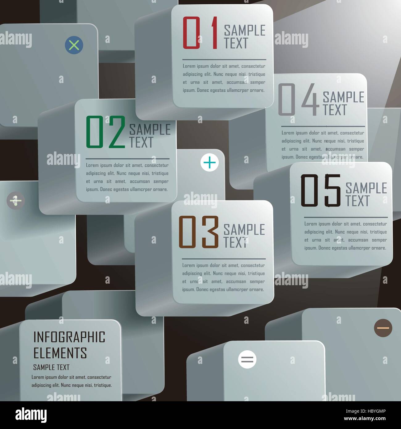realistic vector abstract 3d cube infographic elements Stock Vector ...