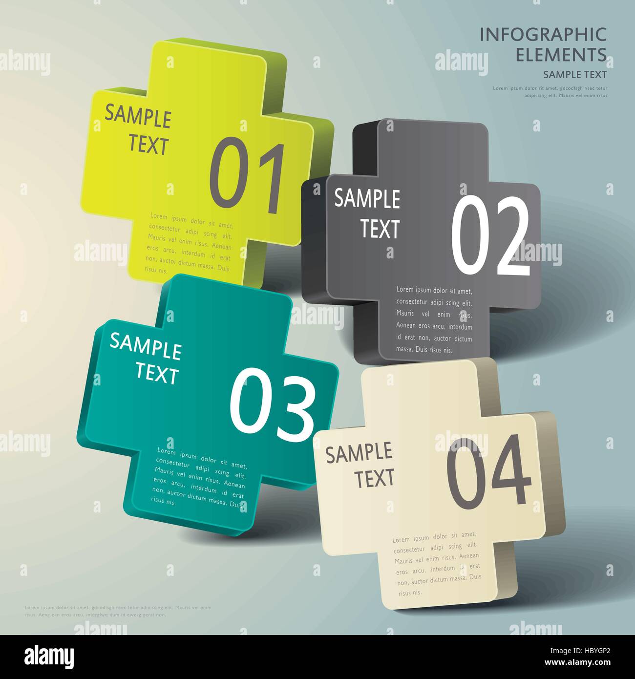 realistic vector abstract 3d cross infographic elements Stock Vector ...