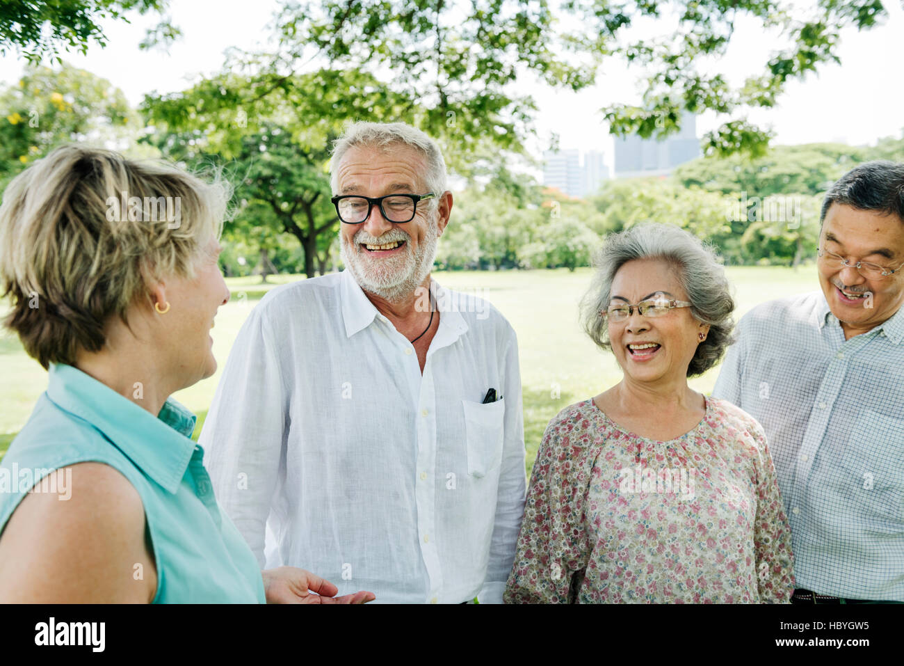 Group of Senior Retirement Friends Happiness Concept Stock Photo - Alamy