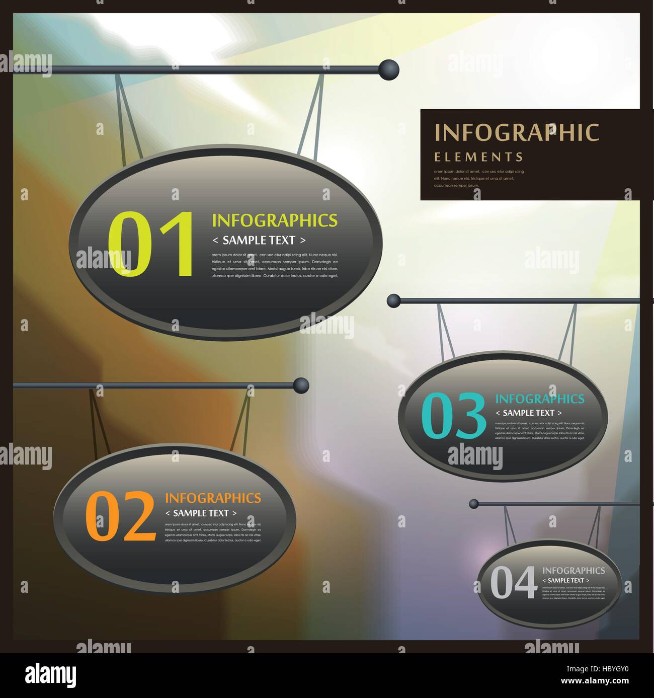 realistic vector abstract 3d signboard infographic elements Stock ...