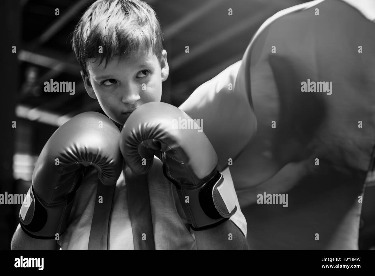 Superhero Champion Boxer Boy Strength Fighter Concept Stock Photo - Alamy