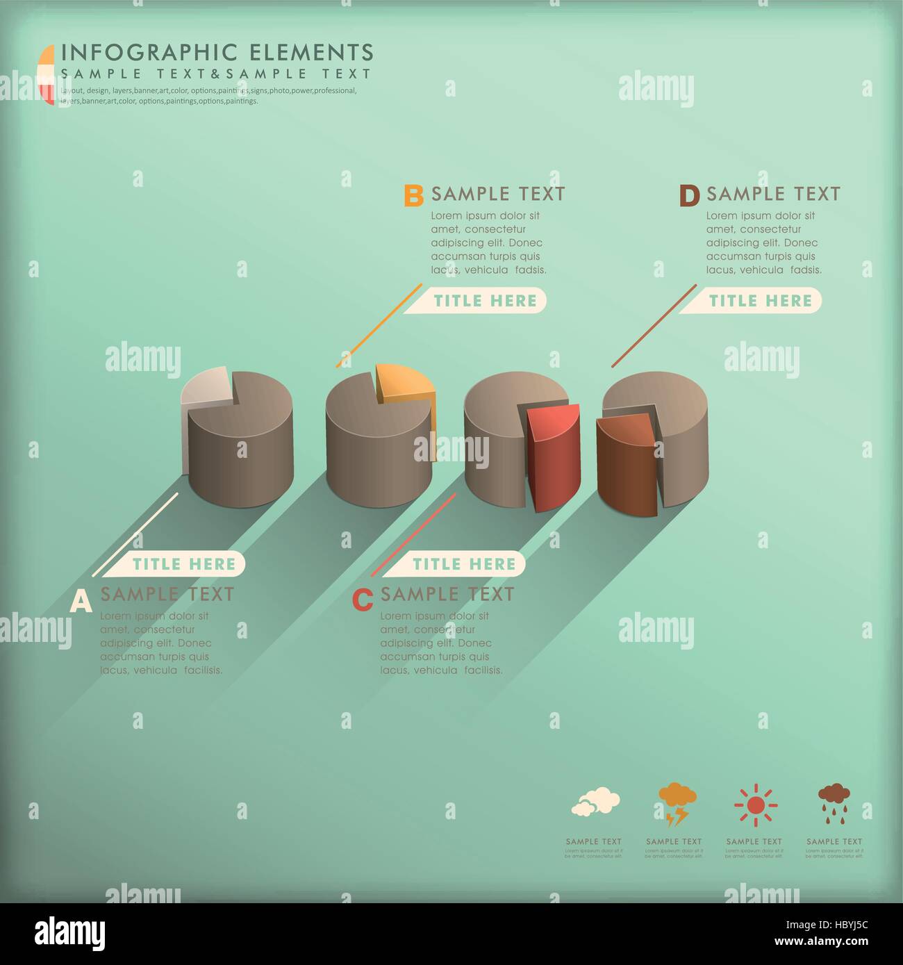 realistic vector abstract 3d pie chart infographic elements Stock ...