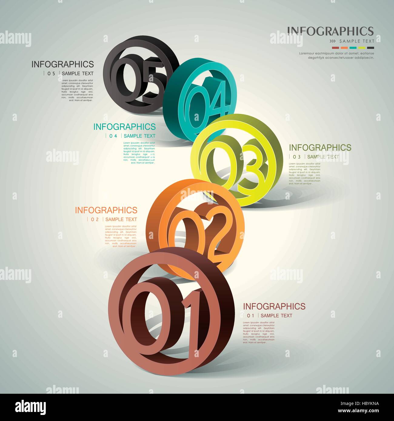 realistic vector abstract 3d number infographic elements Stock Vector ...