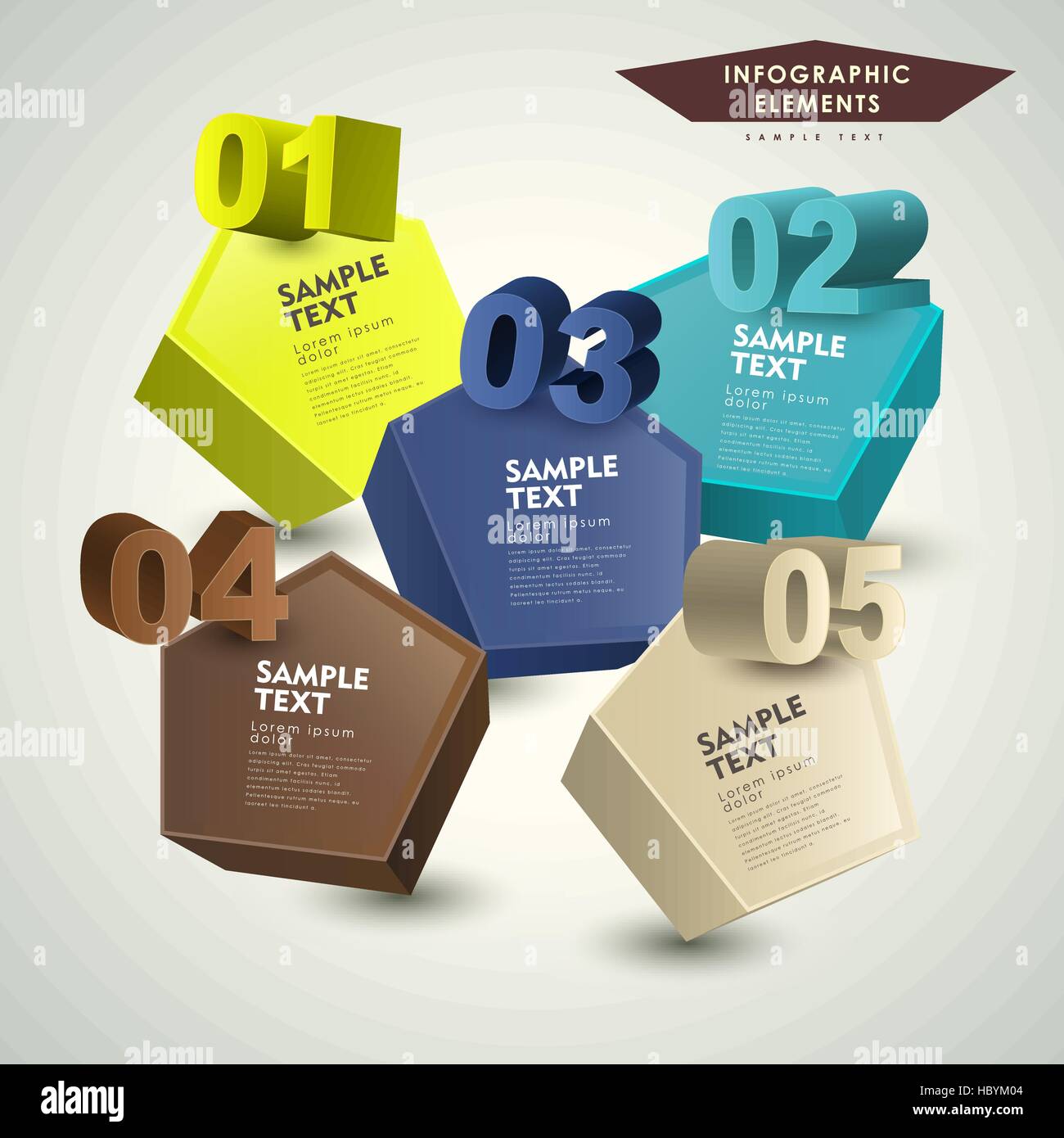 modern vector abstract 3d Pentagonal prism infographic elements Stock ...