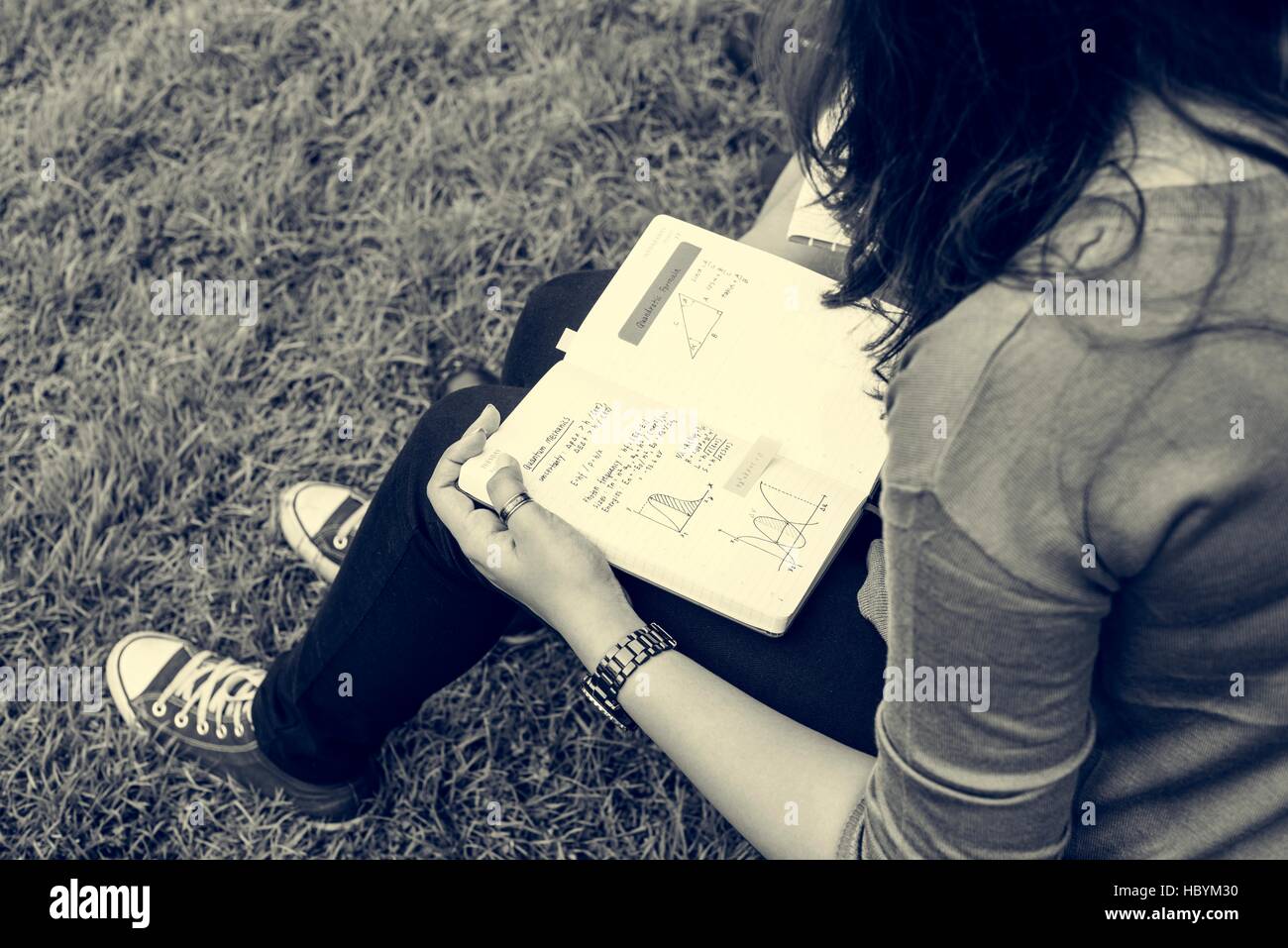 Young Diverse Group Studying Outdoors Concept Stock Photo - Alamy