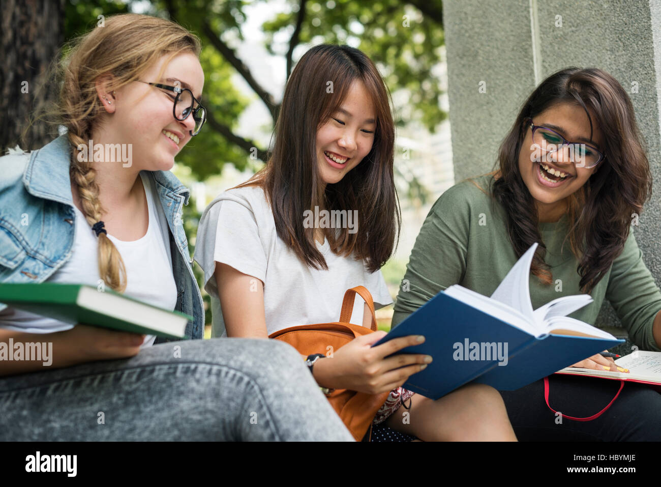 Girls Friends Studying Together Concept Stock Photo - Alamy