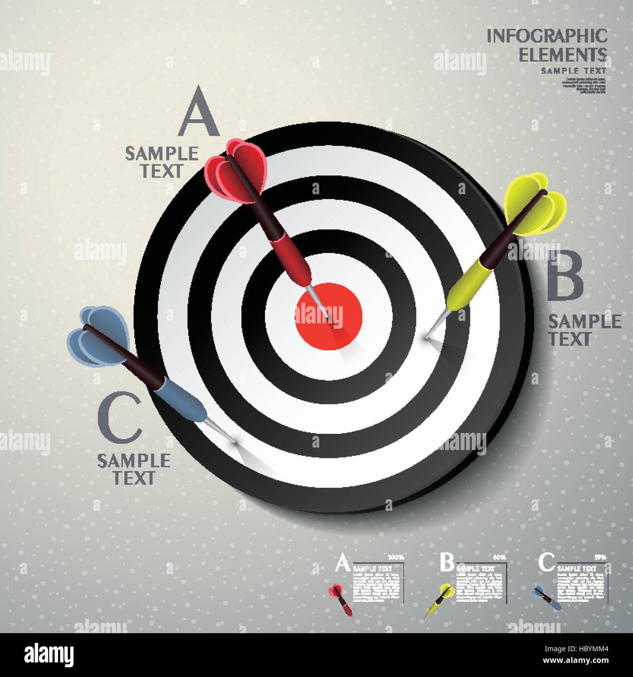 realistic vector abstract 3d target infographic elements Stock Vector ...