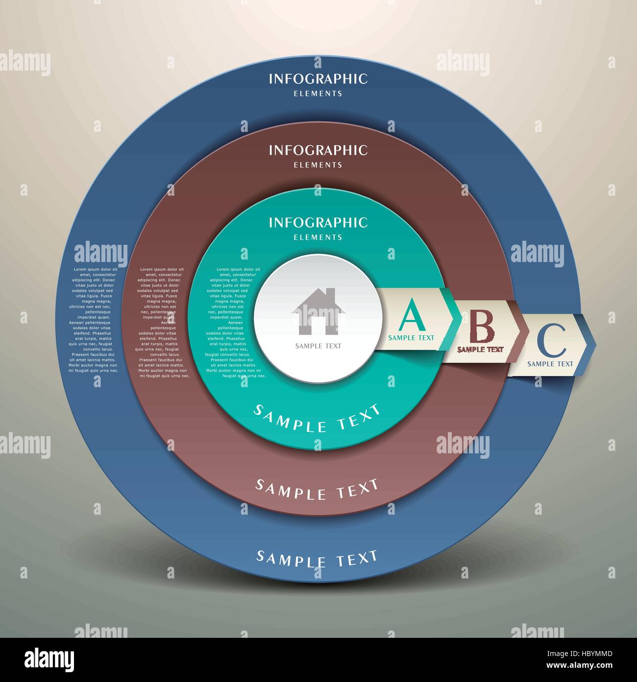 realistic vector abstract 3d target infographic elements Stock Vector ...