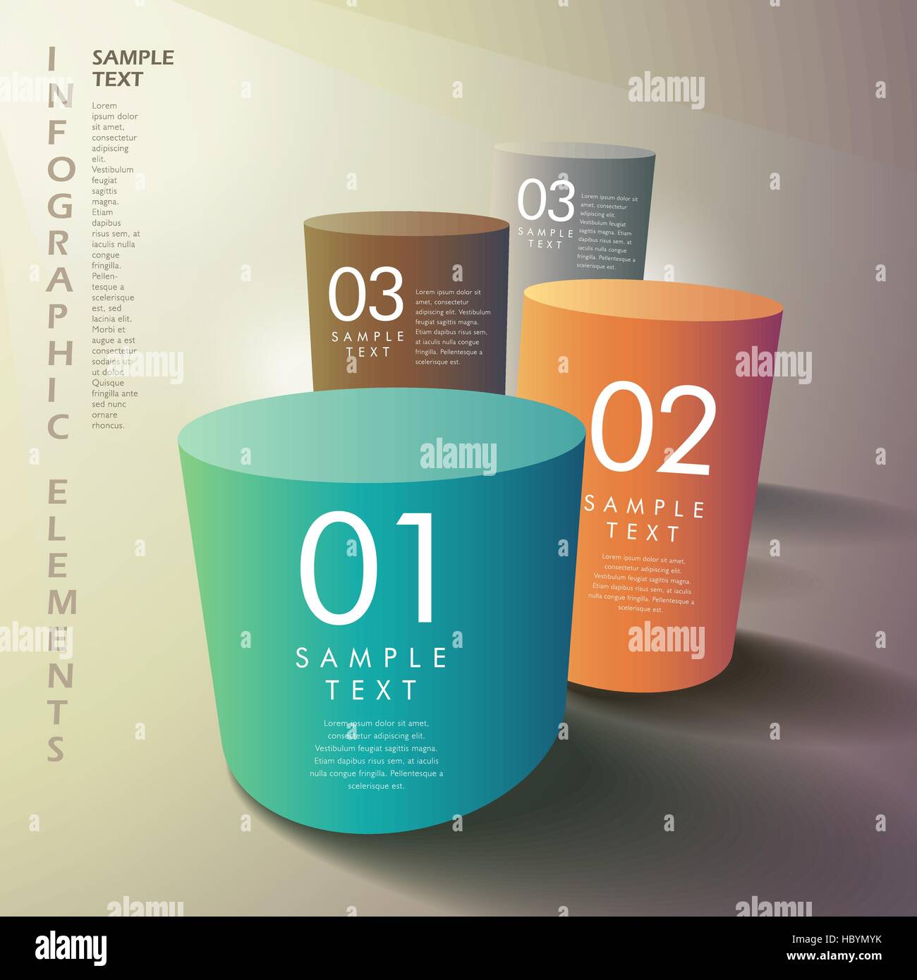 modern vector abstract 3d cylinder infographic elements Stock Vector ...