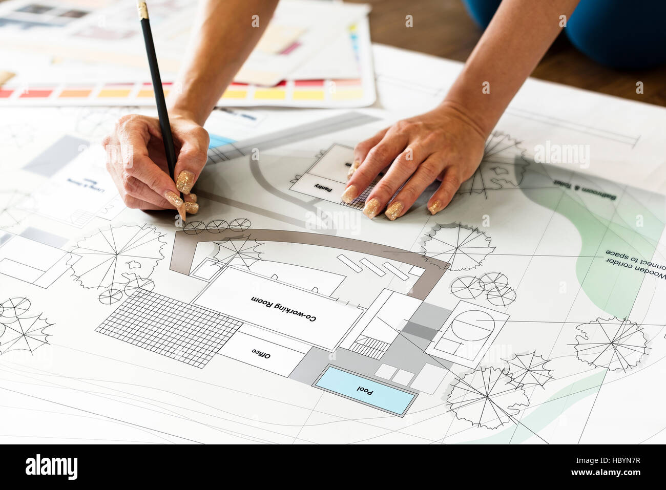 Design Studio Architect Creative Occupation Blueprint Concept Stock ...