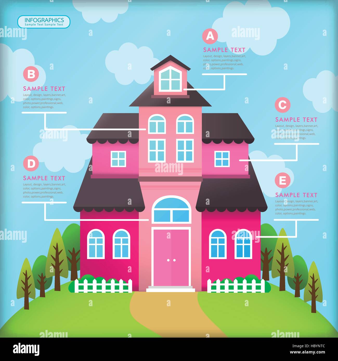 vector illustration house abstract infographic elements Stock Vector ...