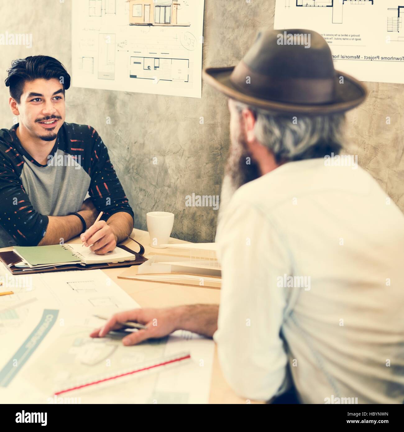 Design Studio Architect Creative Occupation Meeting Blueprint Concept ...