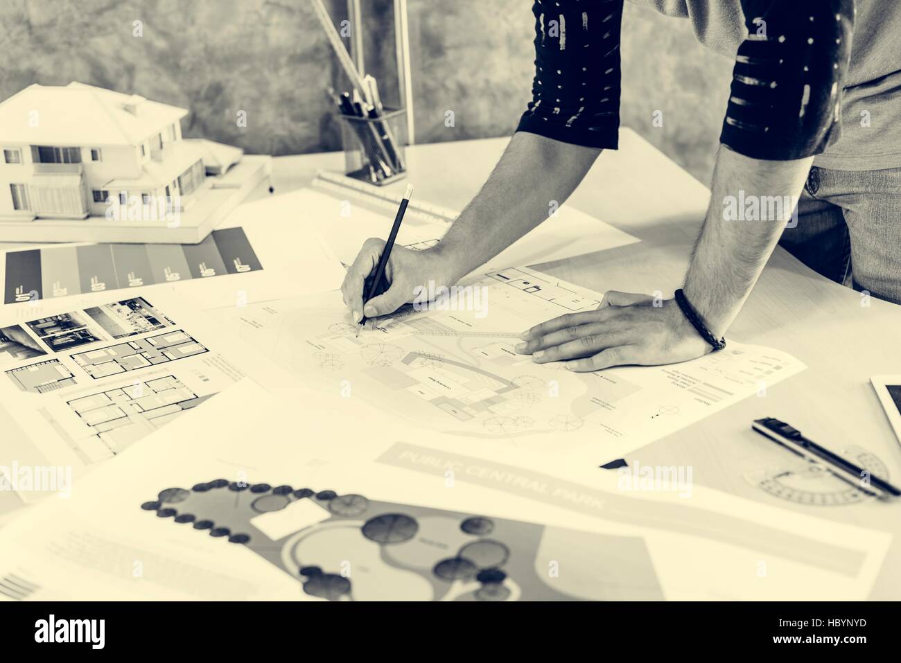 Design Studio Architect Creative Occupation Blueprint Concept Stock ...