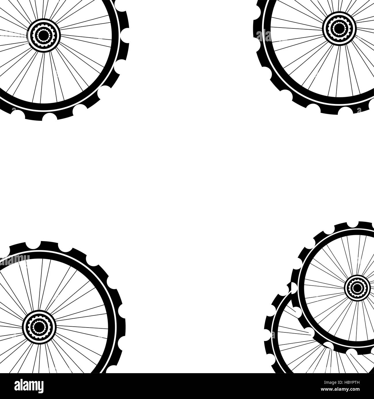 bicycle wheels pattern isolated on white background Stock Photo - Alamy