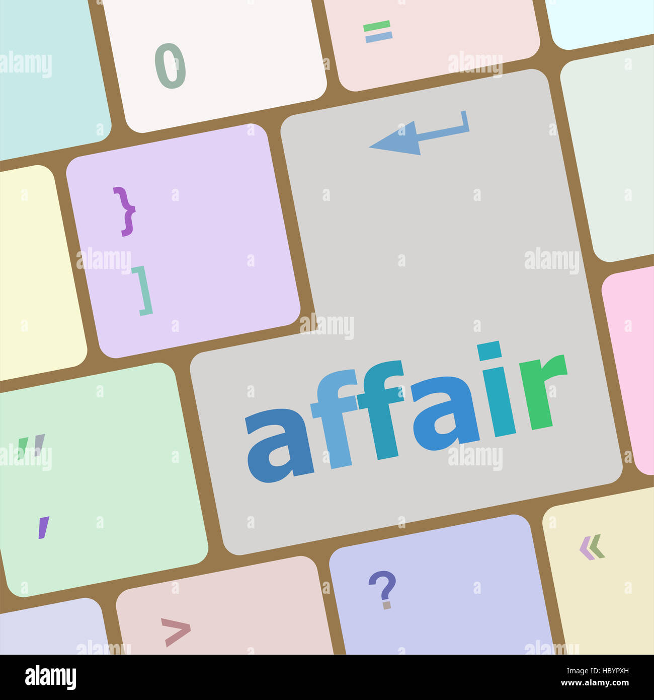 computer keyboard keys, affair word Stock Photo - Alamy