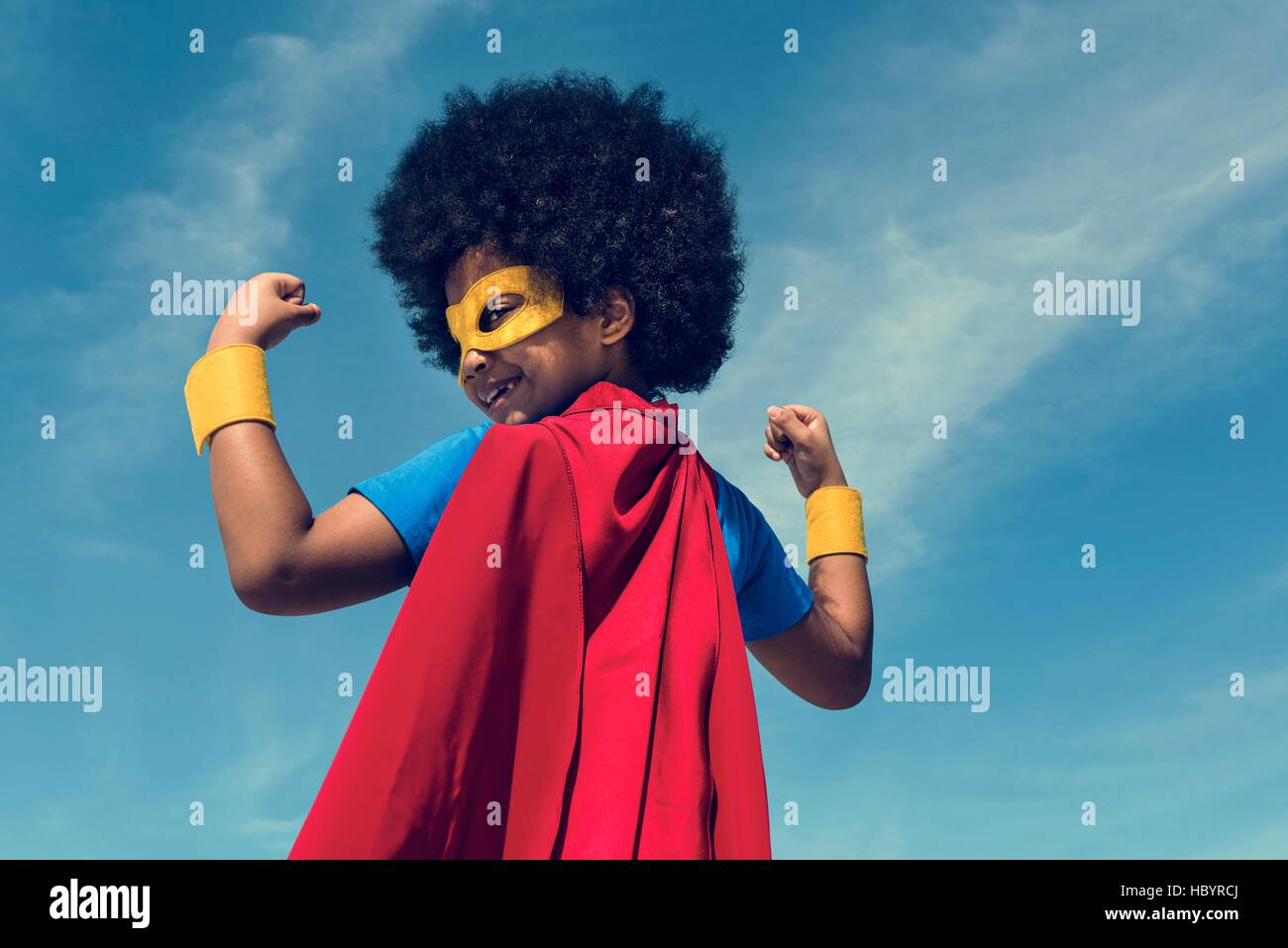 Little Boy Super Hero Concept Stock Photo - Alamy