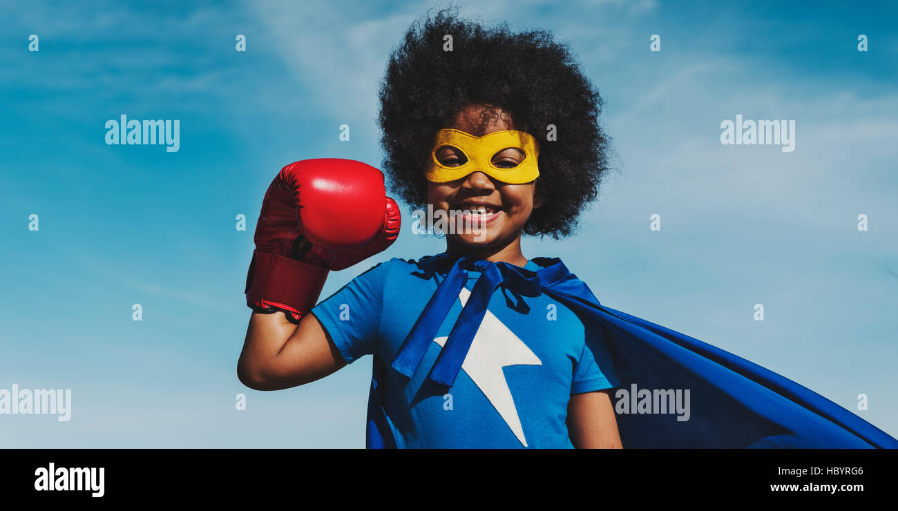Little Boy Super Hero Concept Stock Photo - Alamy