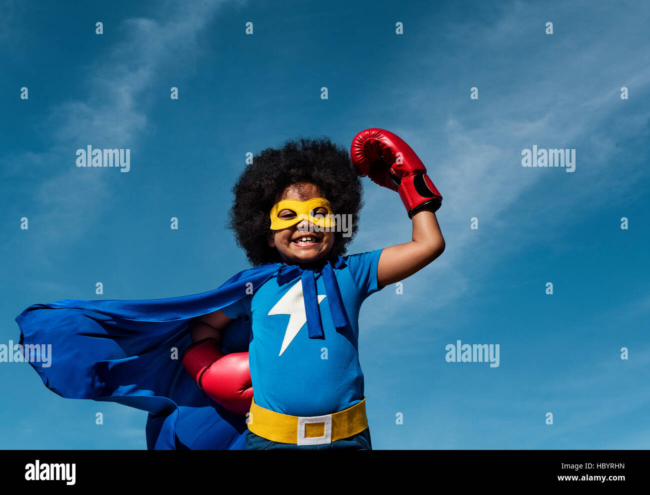 Little Boy Super Hero Concept Stock Photo - Alamy
