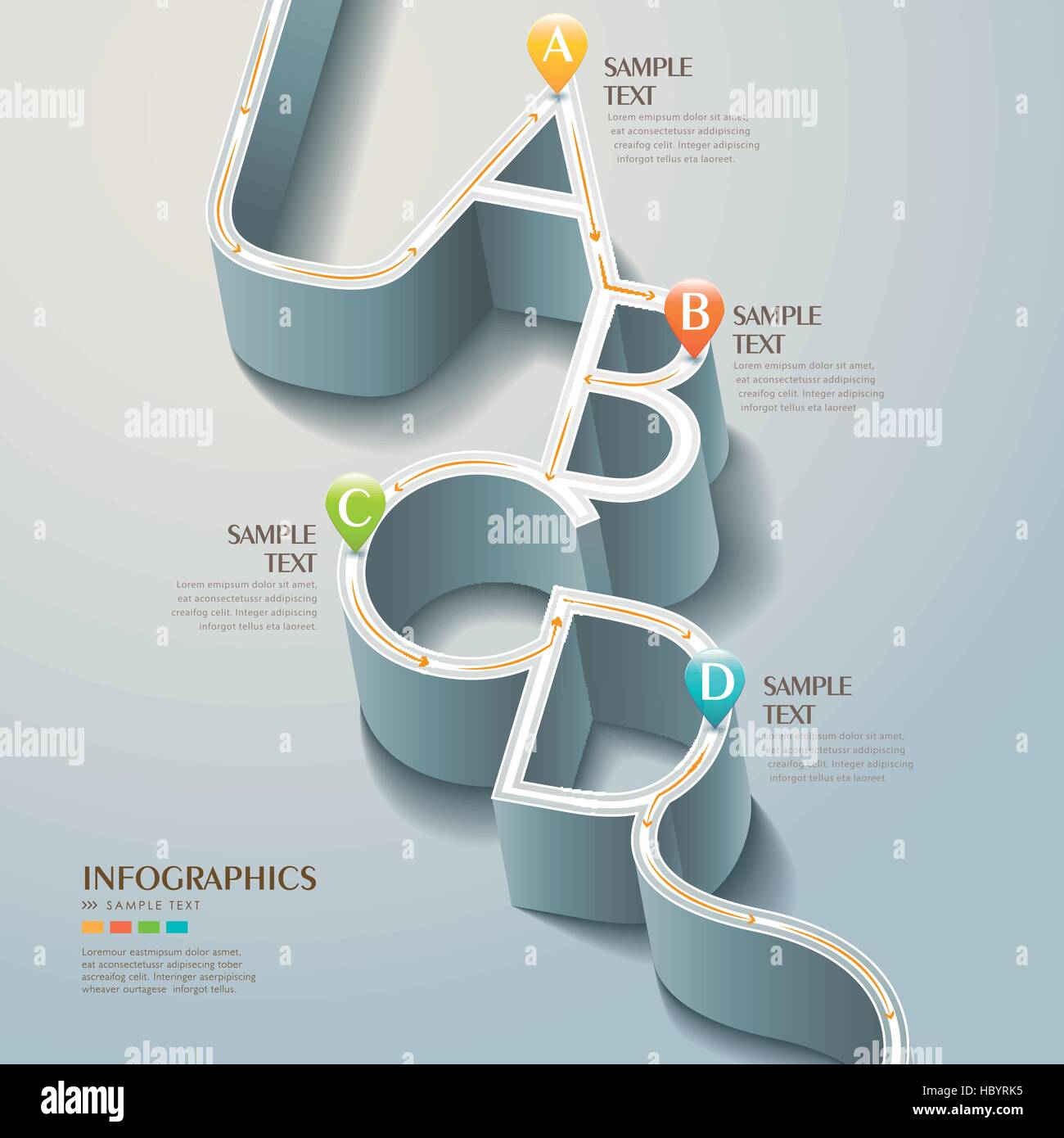 vector abstract 3d road infographic elements Stock Vector Image & Art ...