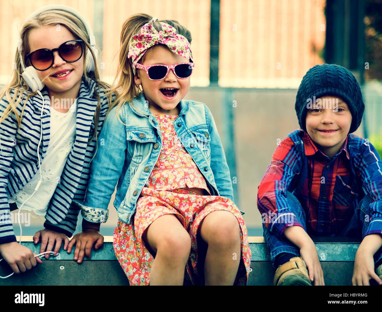 Group of Kids Fashionable Cute Adorable Concept Stock Photo - Alamy