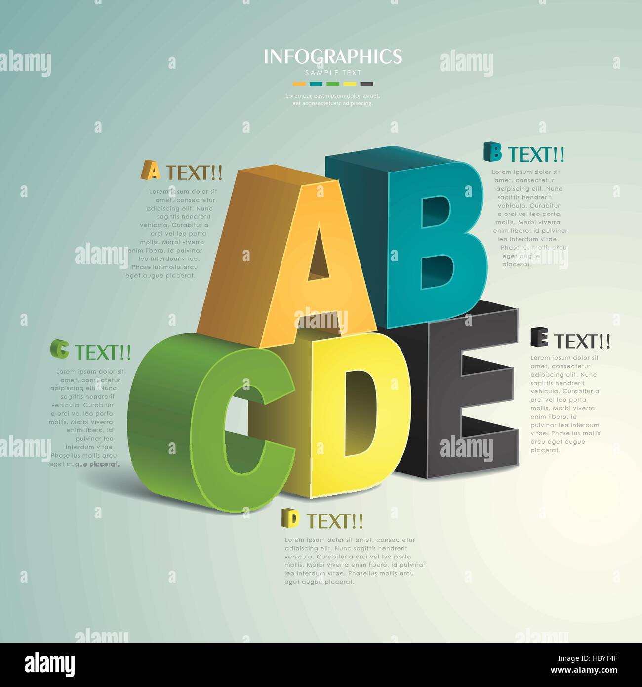 vector abstract 3d alphabet infographic elements Stock Vector Image ...