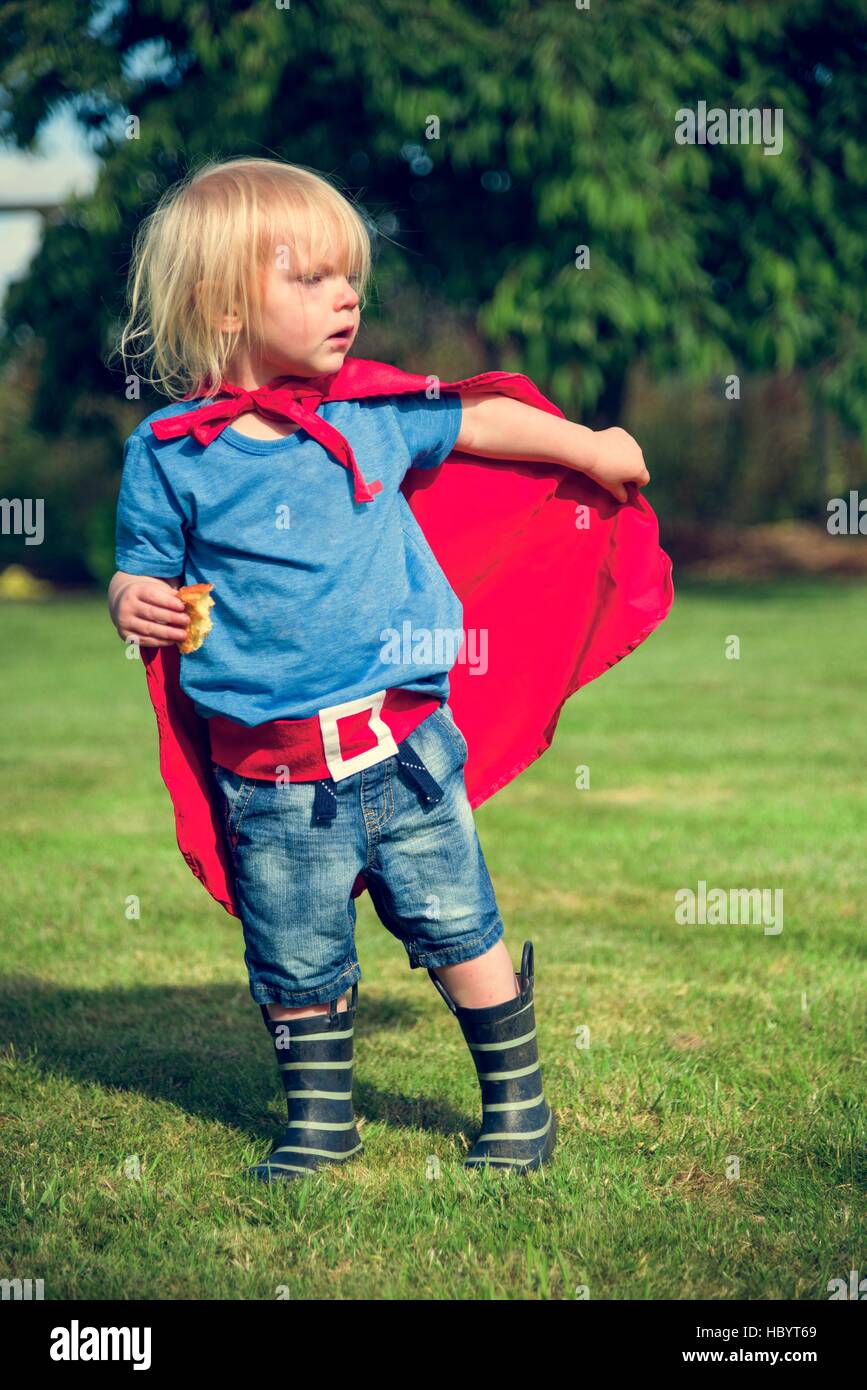 Superhero Little Boy Imagination Freedom Happiness Concept Stock Photo ...