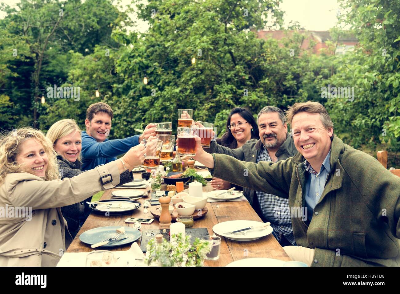 Group Of People Cheers Concept Stock Photo - Alamy