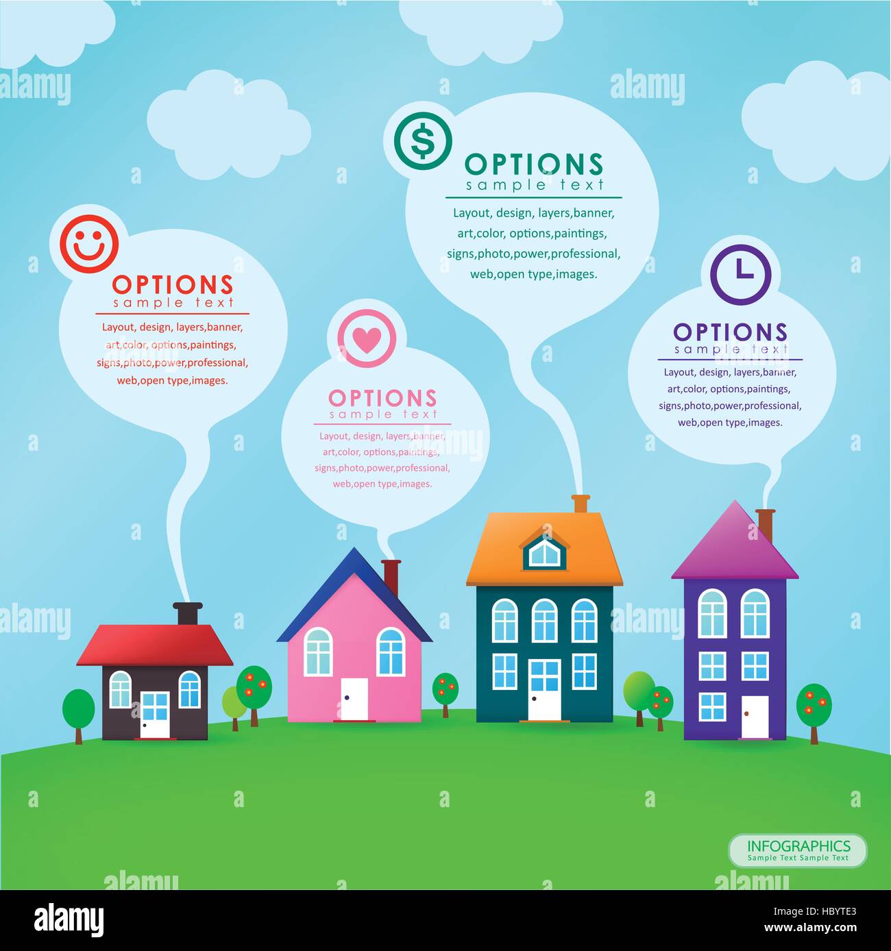 modern house vector abstract infographic elements design Stock Vector ...
