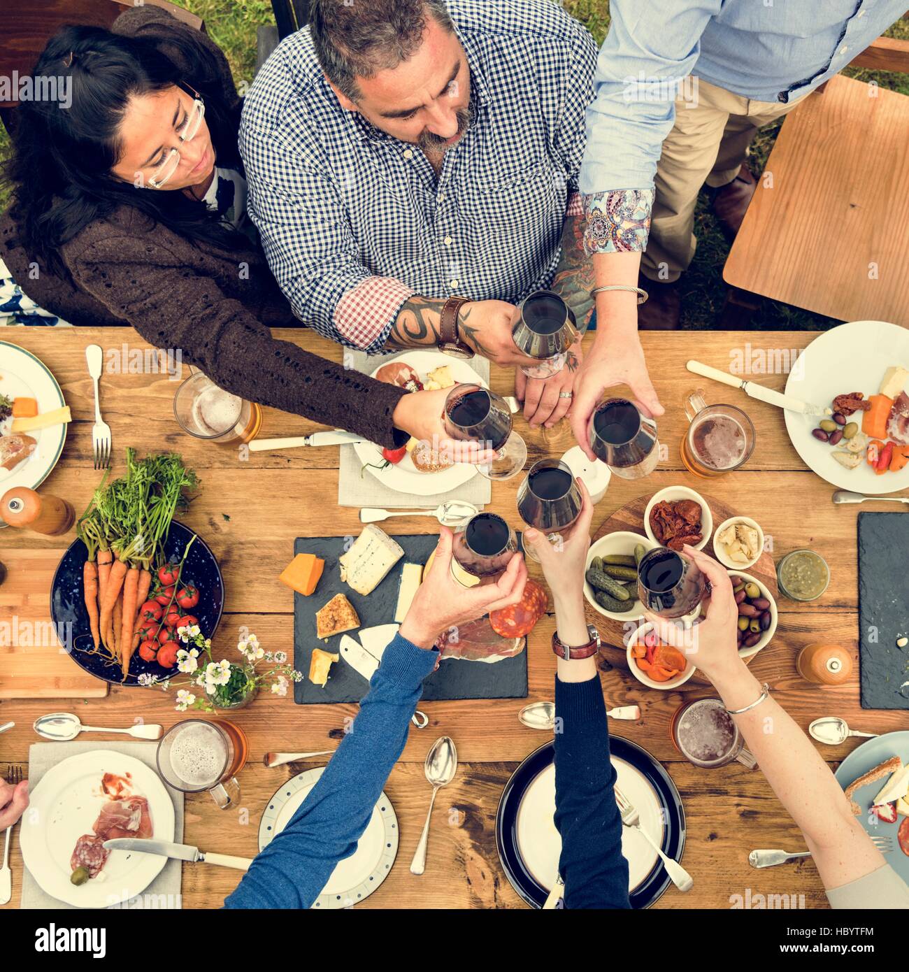 Group Of People Cheers Concept Stock Photo - Alamy