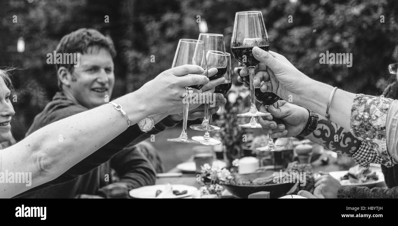 Group Of People Cheers Concept Stock Photo - Alamy