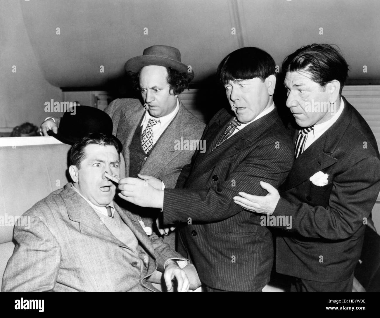HOLD THAT LION!, from left, Curly Howard, Larry Fine, Moe Howard, Shemp ...