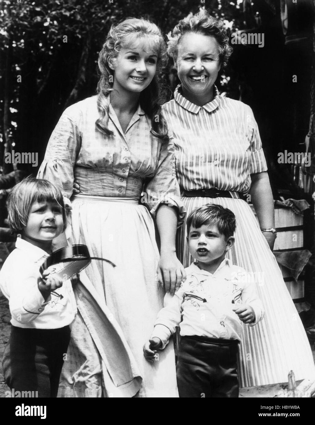 HOW THE WEST WAS WON, Debbie Reynolds, left, visited on-set by her ...