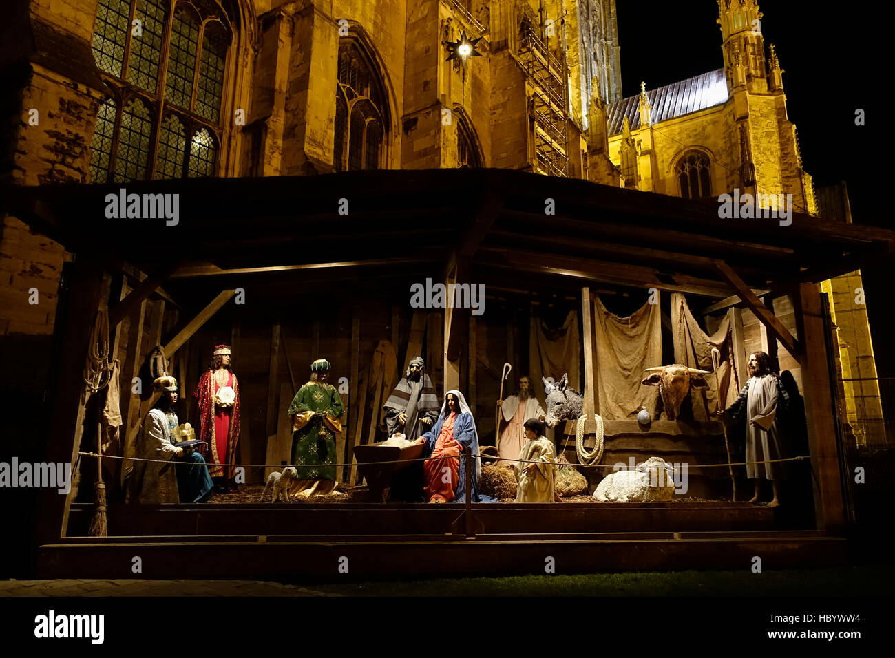 Canterbury cathedral christmas nativity scene hi-res stock photography ...