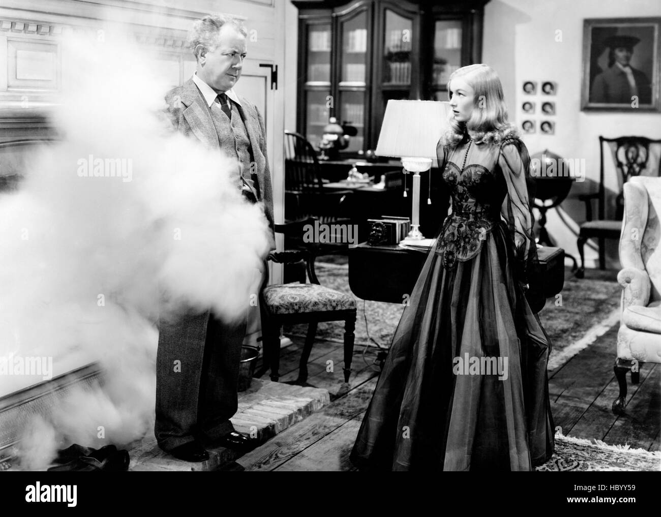 I MARRIED A WITCH, from left, Cecil Kellaway, Veronica Lake, in a gown ...