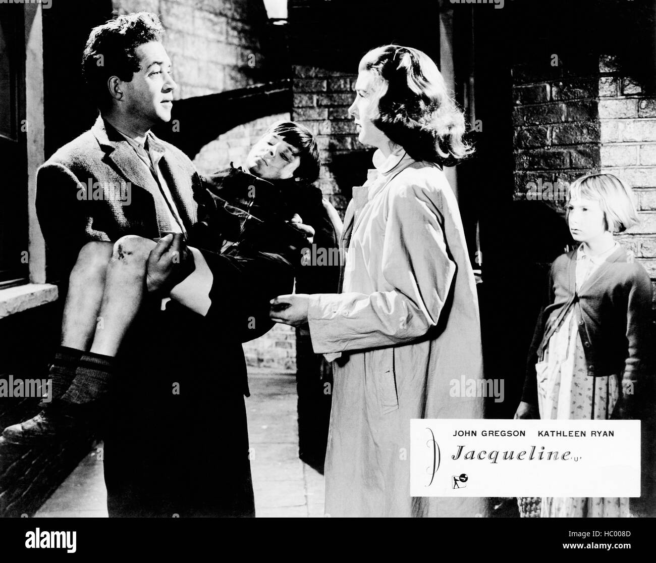 JACQUELINE, from left: John Gregson, Richard O'Sullivan, Kathleen Ryan ...